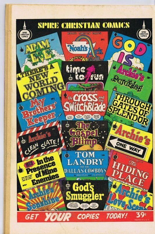 Archie's Love Scene ORIGINAL Vintage 1973 Spire Christian Comics ...