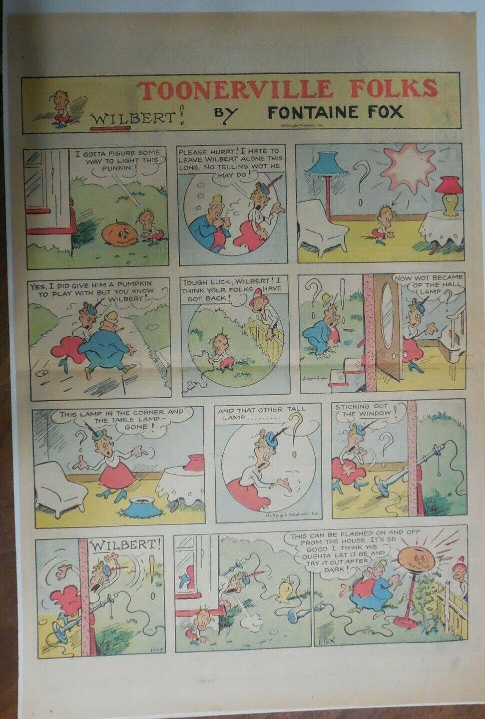 Toonerville Folks Sunday by Fontaine Fox from 11/1/1942 Full Size Color ...