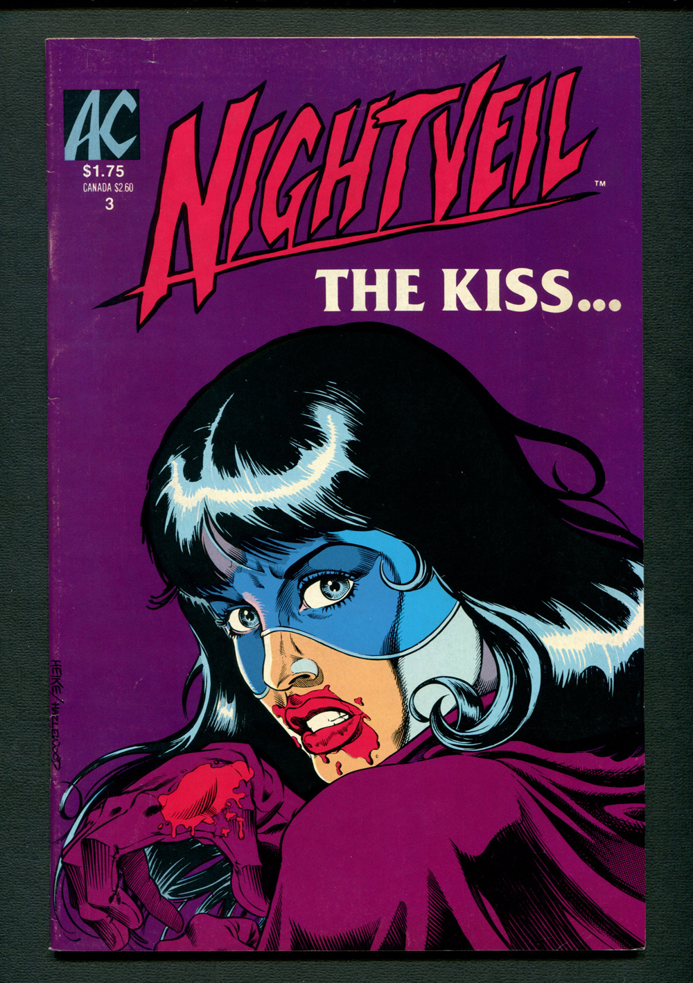 Nightveil #3 ( 6.0 FN ) "The Kiss" / Early Erik Larsen Art / 1985 ...