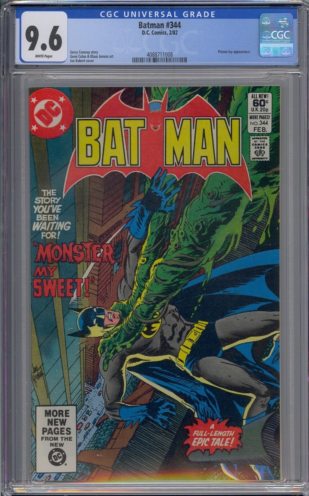 Batman #344 CGC 9.6 Poison IVY White Pages | Comic Books - Bronze Age ...