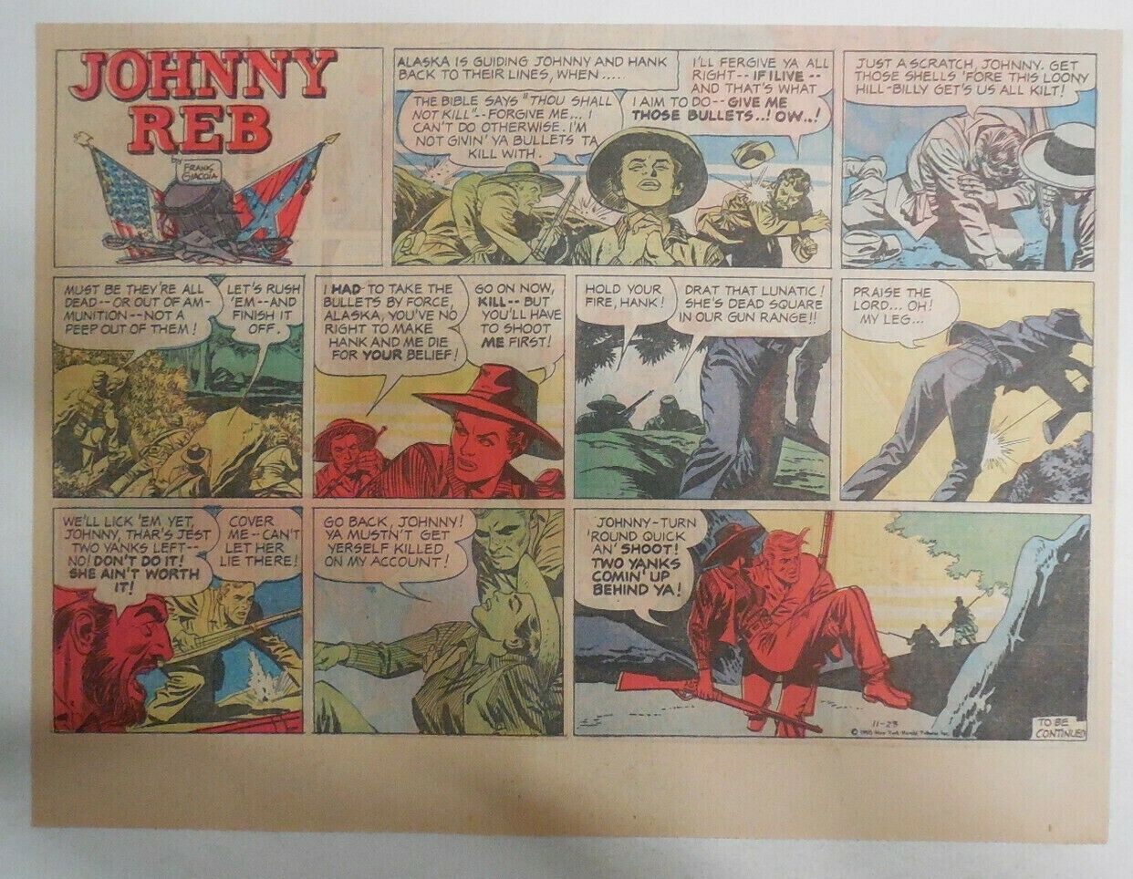 Johnny Reb Sunday by Frank Giacoia & Jack Kirby from 11/23/1958 Half ...