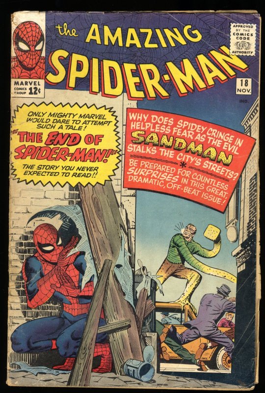 Amazing Spider-Man #18 GD/VG 3.0 3rd Sandman Appearance! Steve Ditko ...