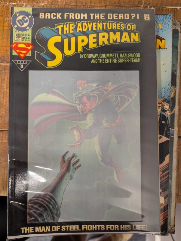 Adventures of Superman #500 Collector's Edition Cover (1993) Superman ...