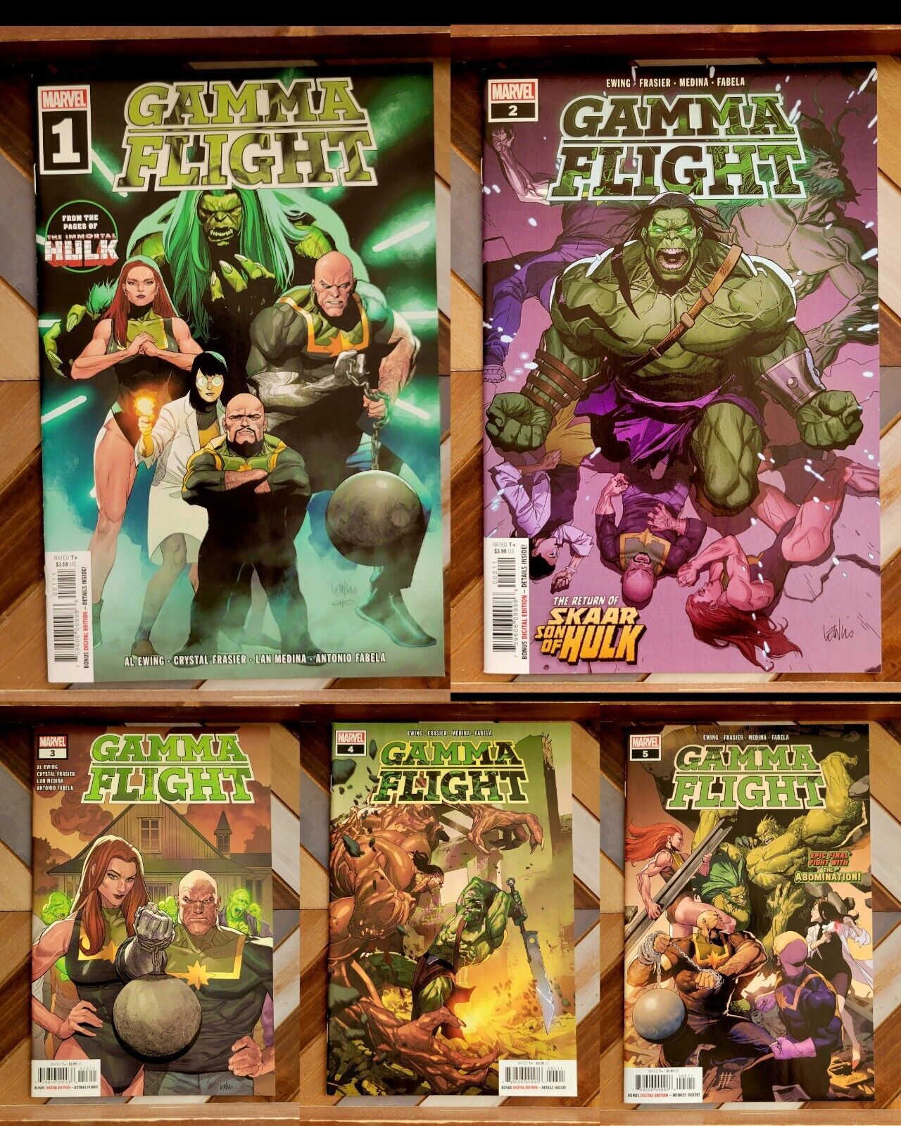 Gamma Flight #1-5 NM (Marvel 2021) 1st team app, 1st Stockpile + Skaar ...