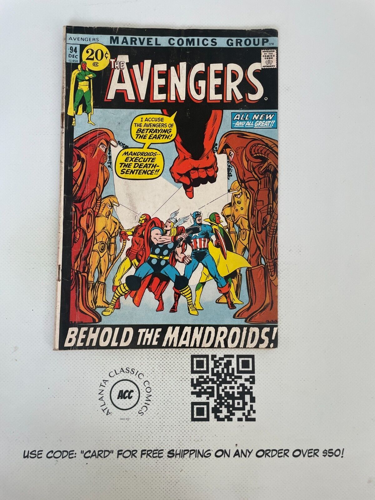 Avengers # 94 VG Marvel Comic Book Black Panther Vision Hulk Thor 16 ...