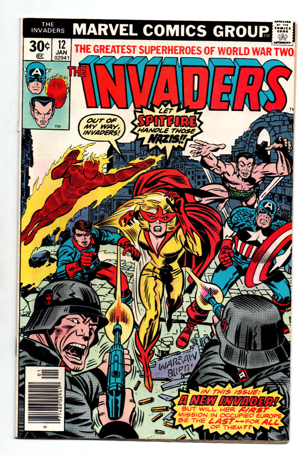 The Invaders #12 newsstand - 1st appearance of Spitfire - KEY - 1977 ...