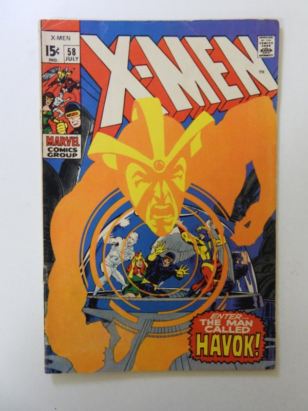 The X-Men #58 1st Havok in costume VG condition "top staple detached ...