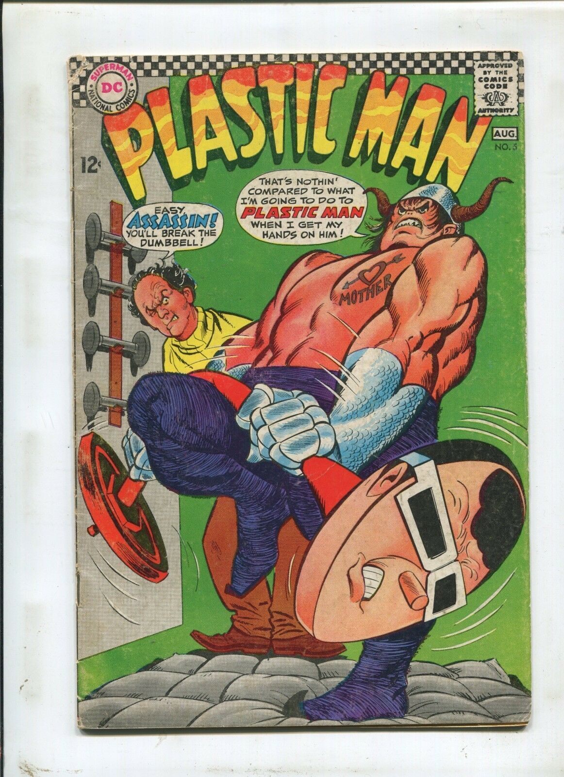 Plastic Man #5 ~ Easy Assassin! You'll Break The Dumbbell! ~ 1967 ...