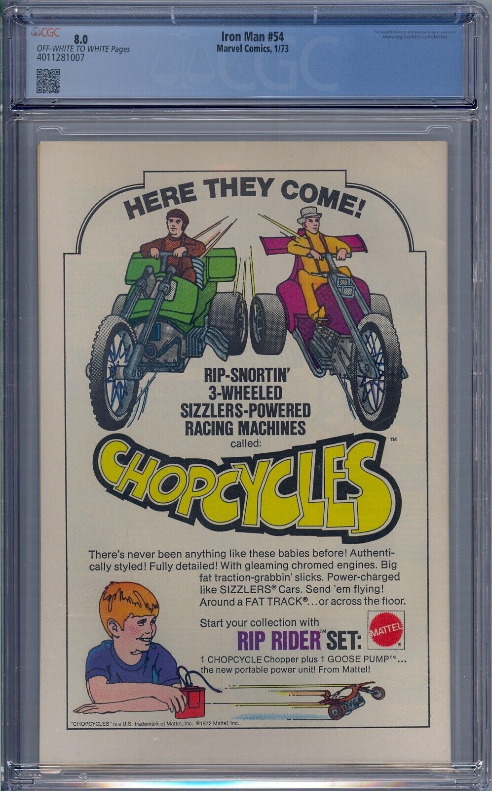 Iron MAN #54 CGC 8.0 1st Moondragon Iron MAN VS Sub-Mariner George ...