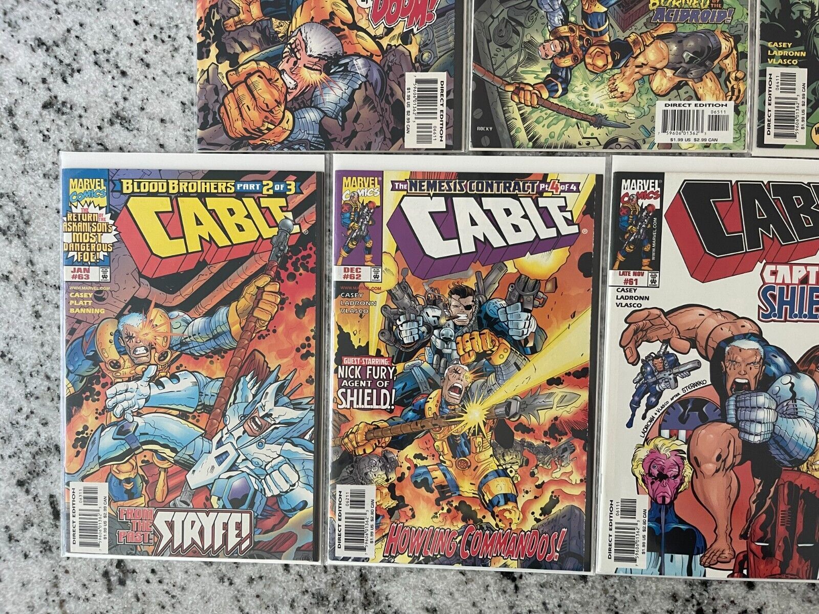 Lot Of 7 Cable Marvel Comic Books # 60 61 62 63 64 65 66 NM X-Men ...