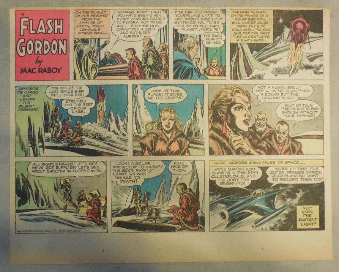 Flash Gordon Sunday Page by Mac Raboy from 9/4/1955 Half Page Size ...