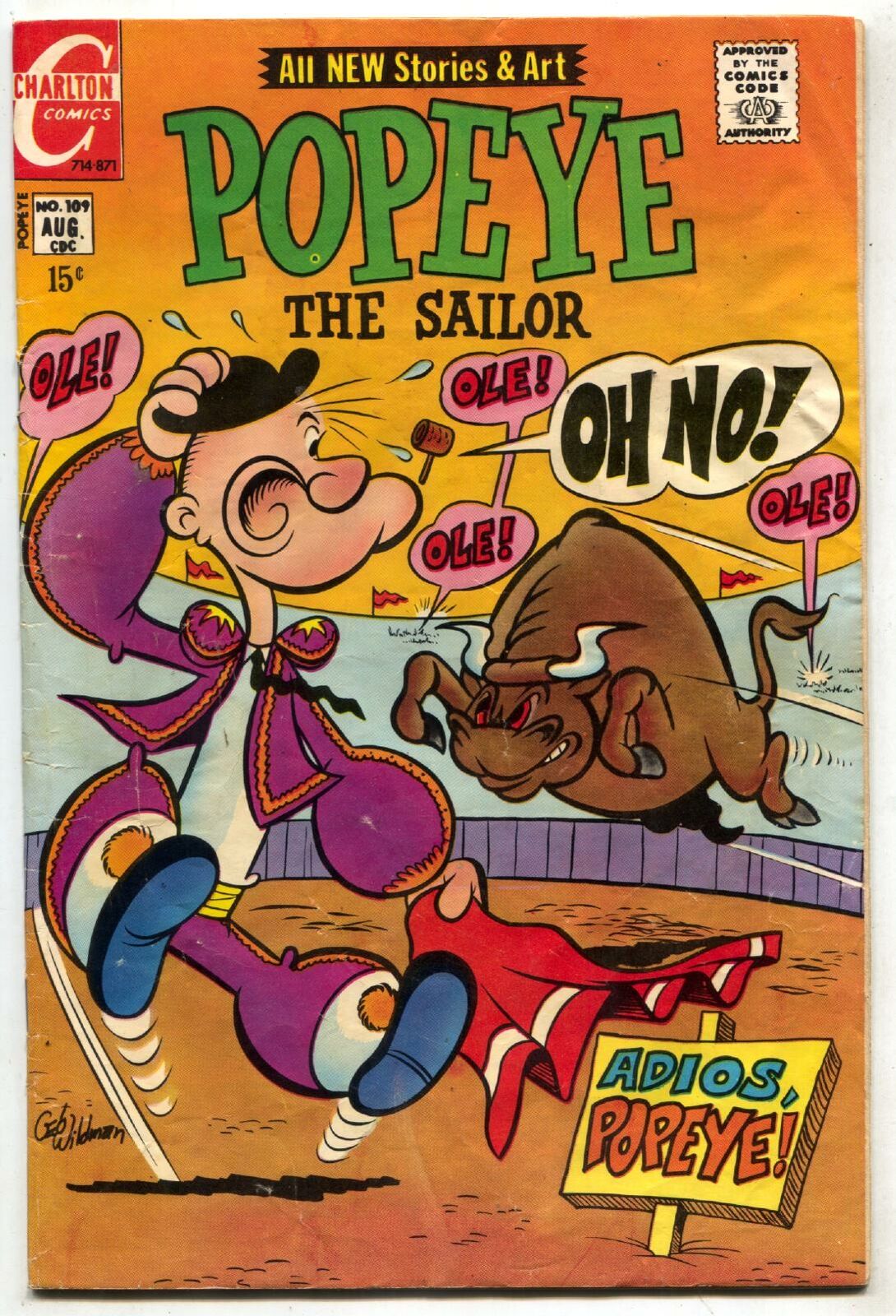 Popeye #109 1971-Bullfighting cover- Charlton comics VG | Comic Books ...