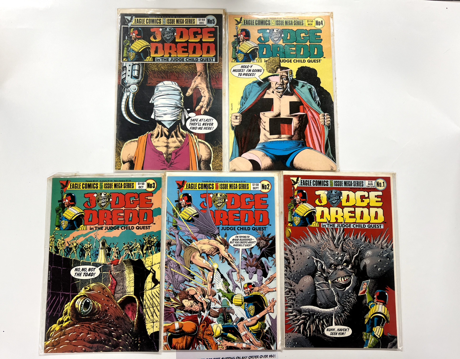 5 Judge Dredd Eagle Comic Books# 1 2 3 4 5 76 JS18 | Comic Books ...