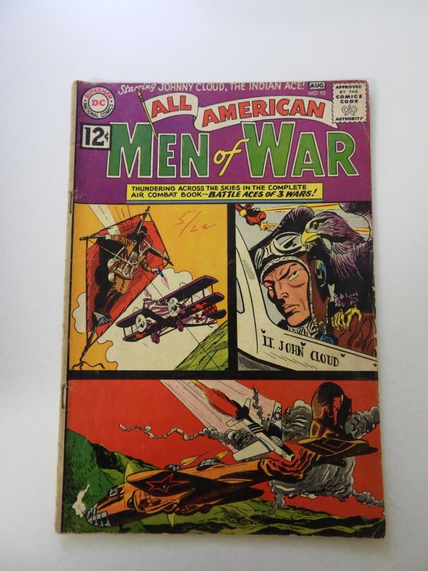 All-American Men of War #92 (1962) VG/FN condition "date written on ...