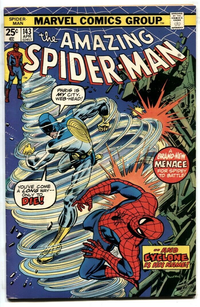 Amazing Spider-Man #143 CYCLONE 1975-MARVEL COMICS- VG | Comic Books ...