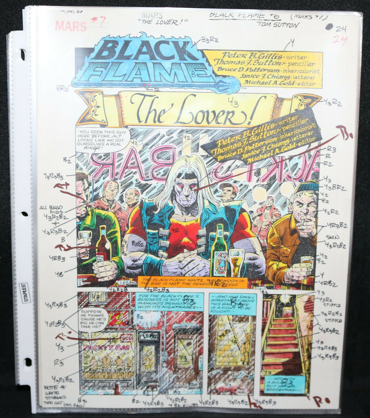 Mars #7 8pg Story Color Guide Art Black Flame 'Lover!' - 1984 by Bruce ...