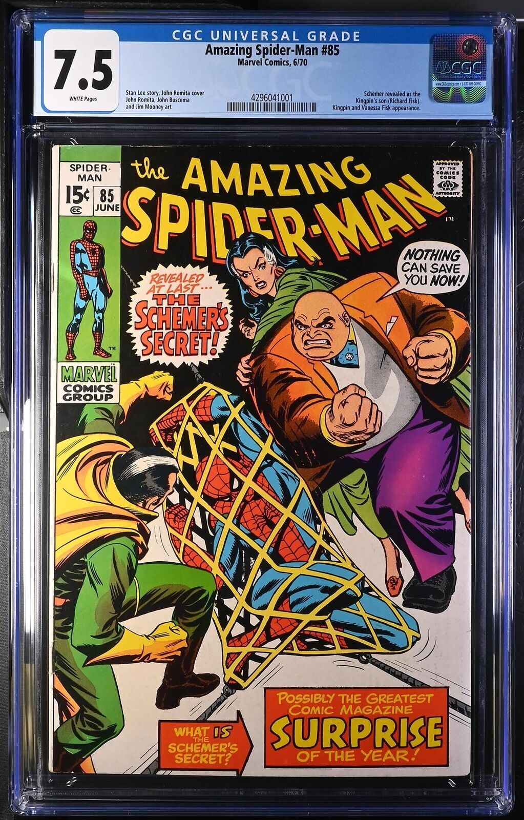 Amazing Spider-Man #85 Marvel 1970 CGC 7.5 Graded Comic Book | Comic ...