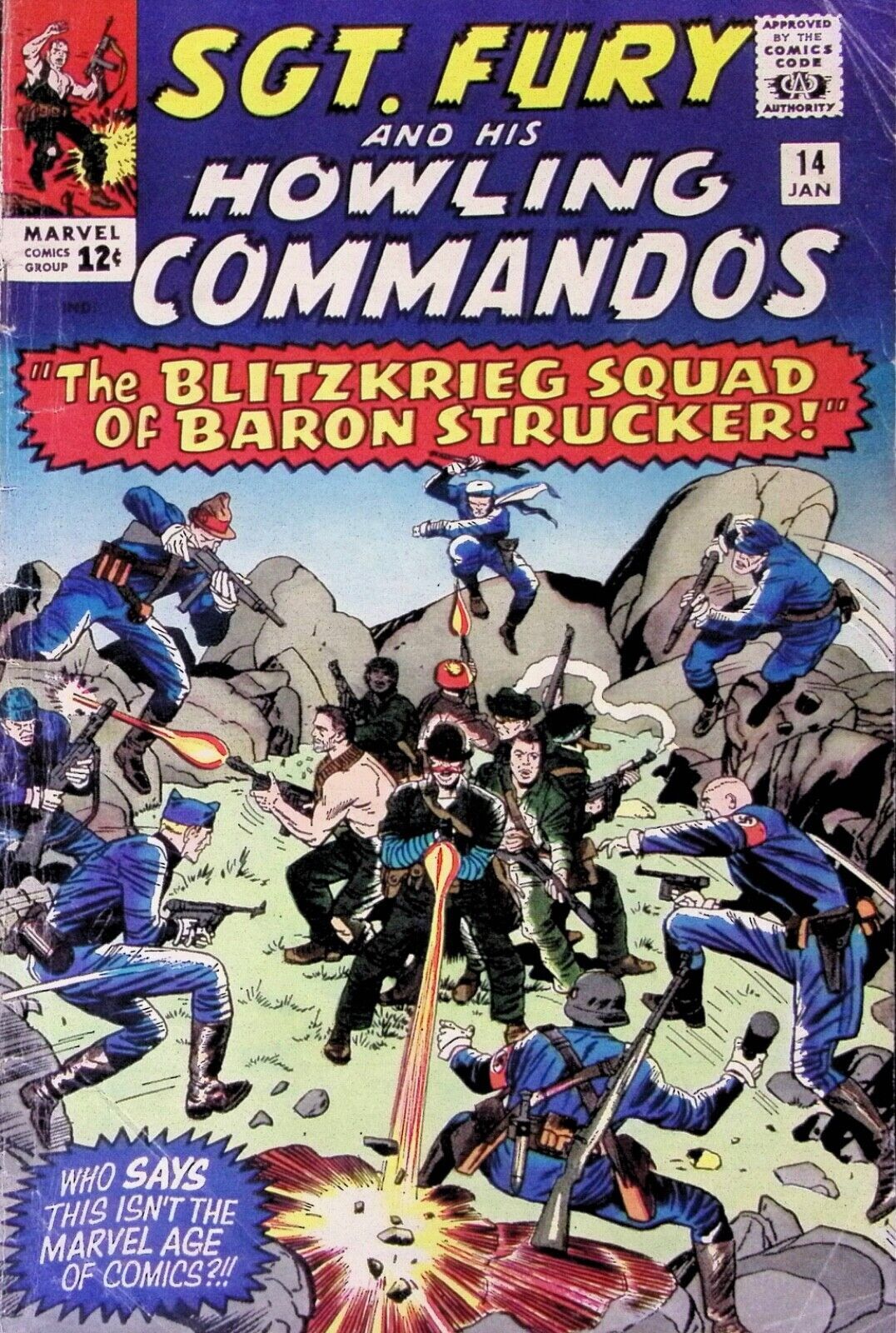SGT FURY & HIS HOWLING COMMANDOS Comic 14 —Lee Kirby WW II War 1965 ...