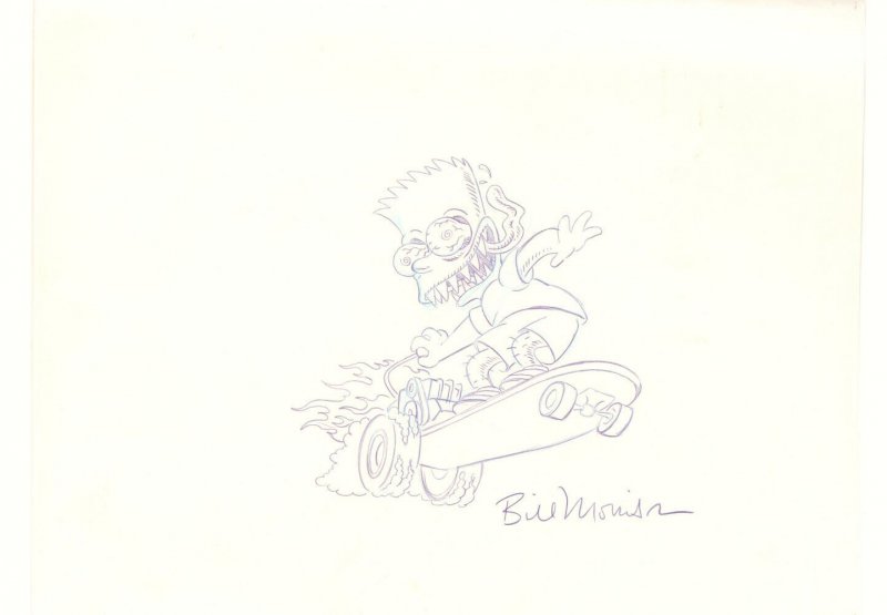 The Simpsons Bart Big Daddy Roth Design Book Art - Signed art by Bill ...