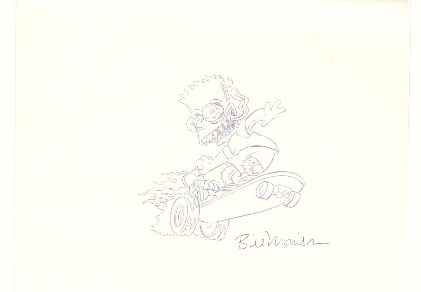 The Simpsons Bart Big Daddy Roth Design Book Art - Signed art by Bill ...