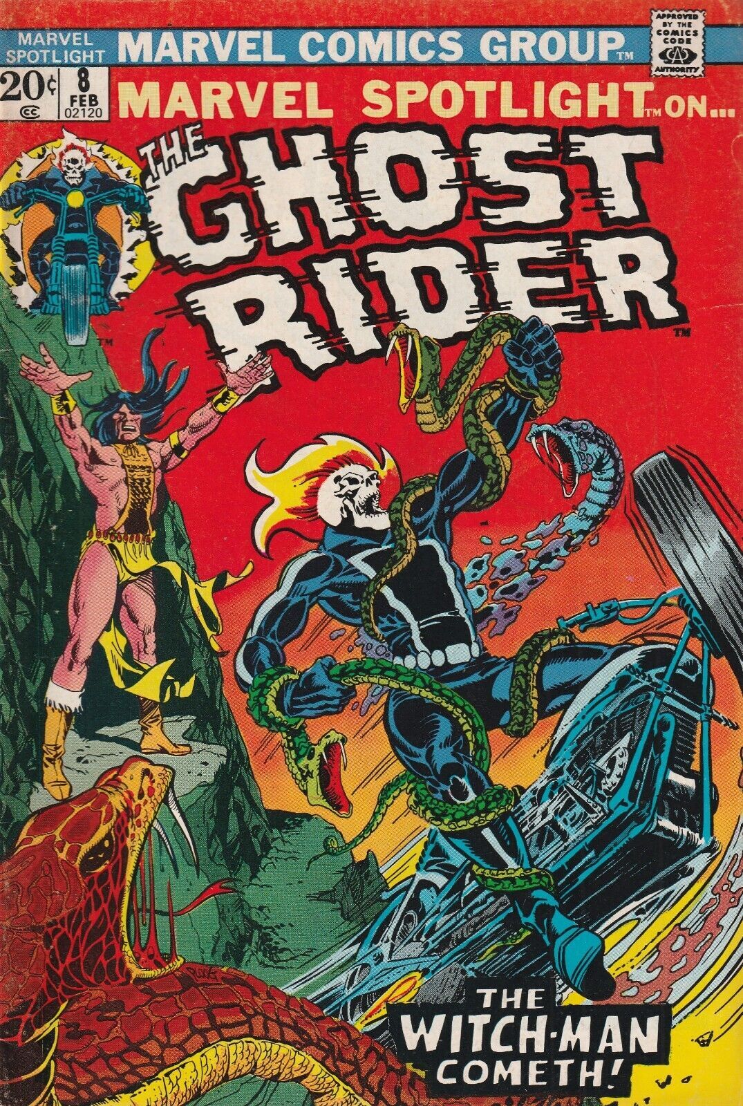 Marvel Spotlight On Ghost Rider # 8 FN/VF Marvel 1972 4th App Ghost ...