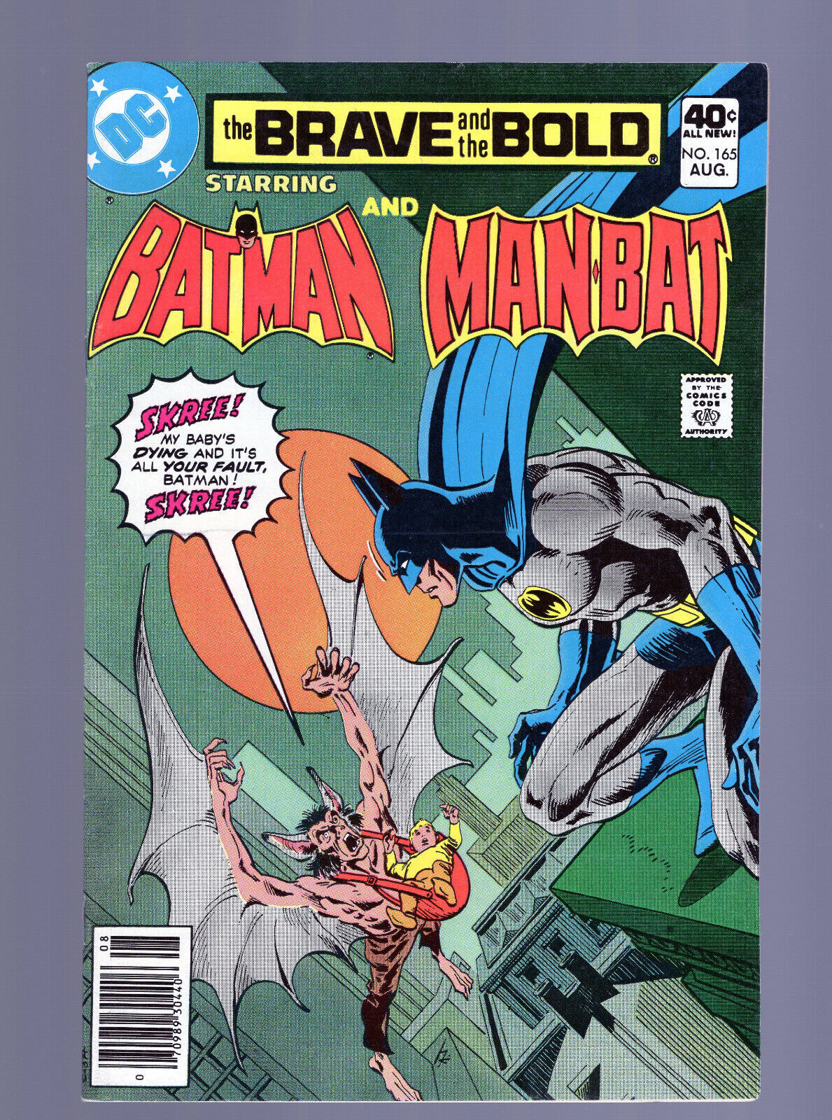 The Brave and the Bold #165 - Jim Aparo Cover Art. Man-Bat App. (8.5 ...