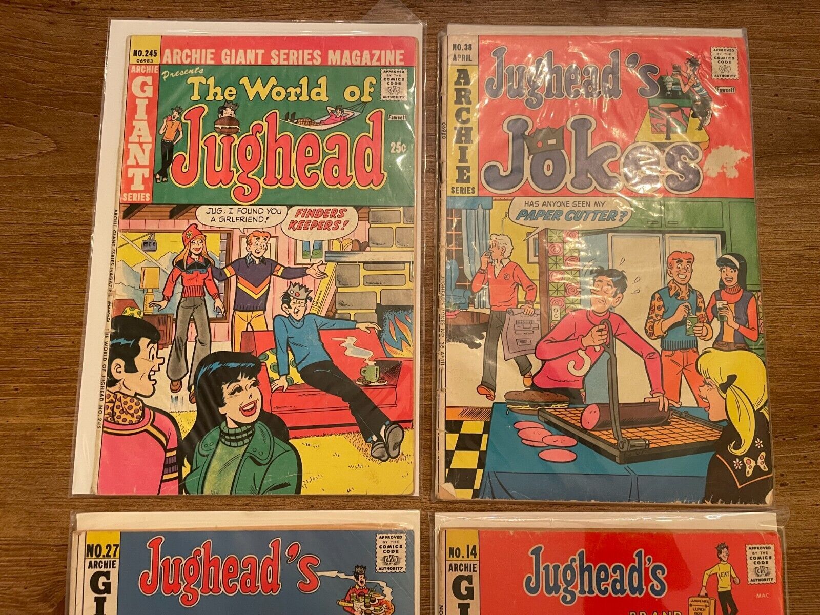 4 Archie Comics Jughead's Jokes # 14 27 38 + World Of Jughead 245 Veronica J940 | Comic Books ...