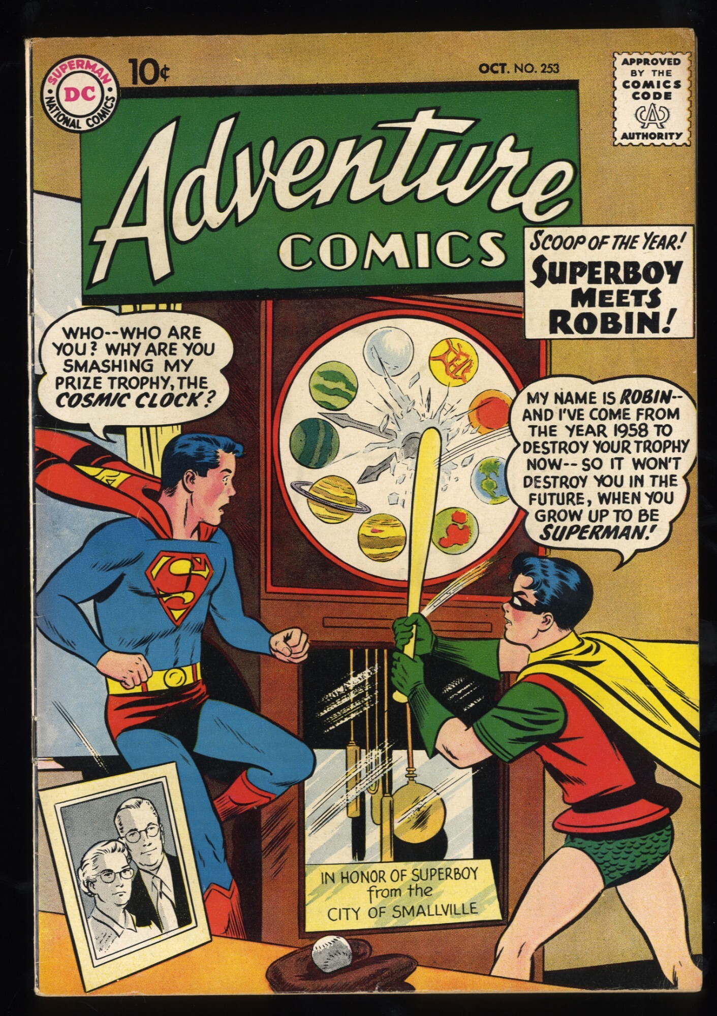 Adventure Comics #253 FN/VF 7.0 Superboy meets Robin! DC Superman ...