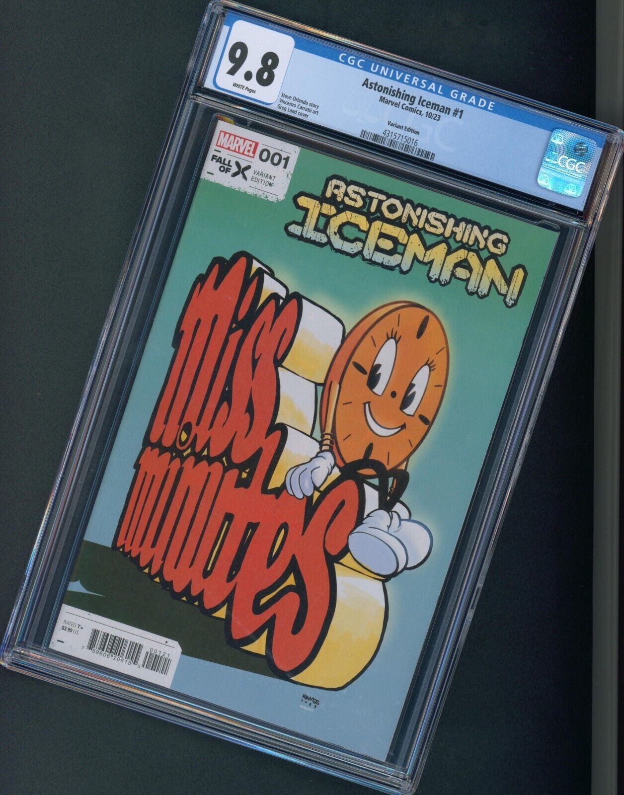 Astonishing Iceman #1 CGC 9.8 Greg Land Miss Minutes Variant Marvel ...
