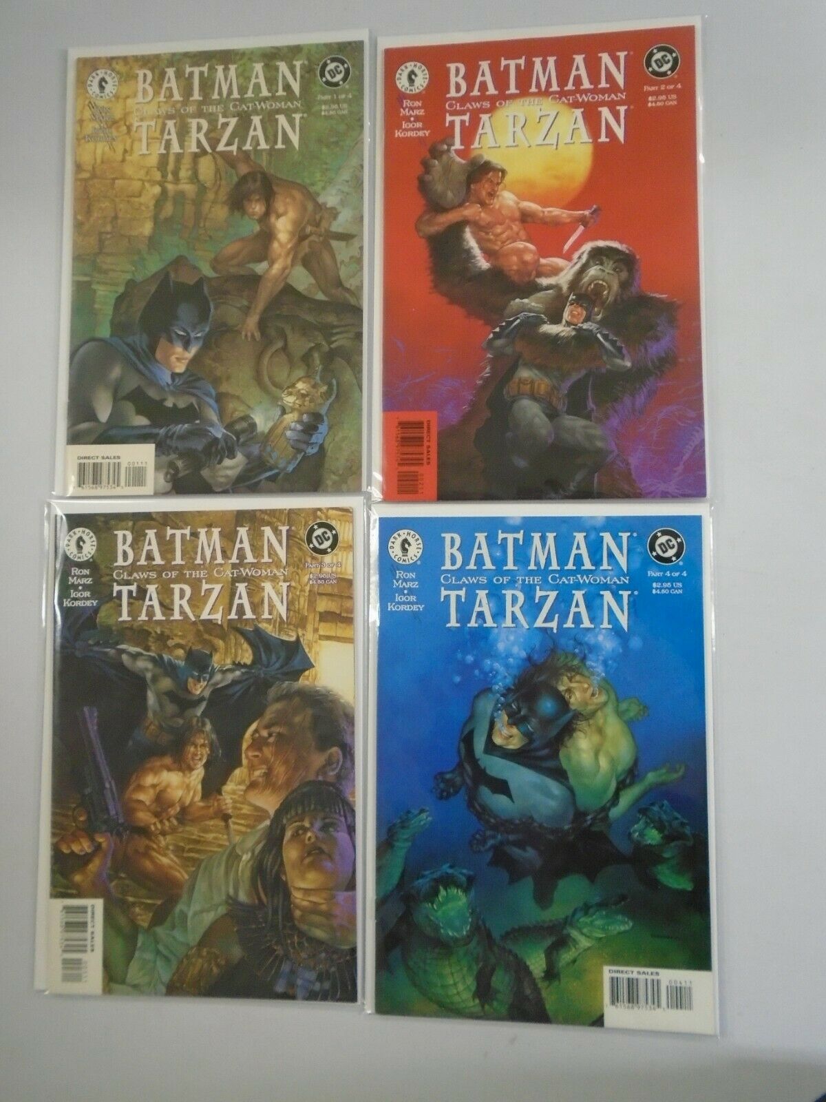 Batman Tarzan Claws of the Catwoman set #1-4 8.5 VF+ (1999 Dark Horse ...