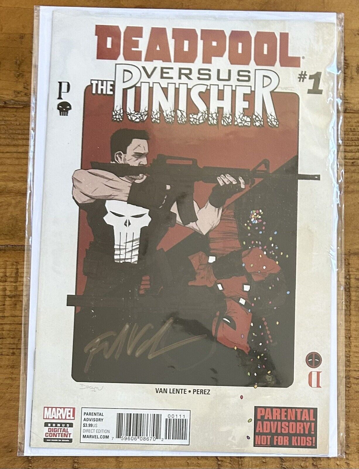 Deadpool Versus The Punisher #1 Signed By Frank Van Lente COA Marvel ...