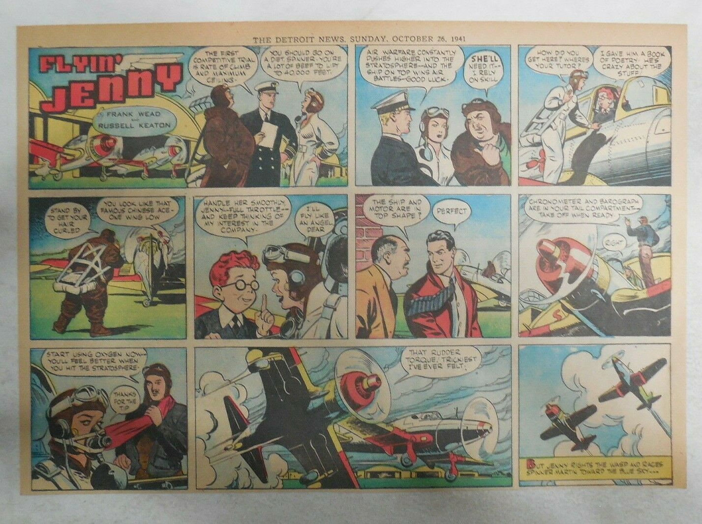 Flying Jenny Sunday Page by Russell Keaton from 10/26/1941 Size: 11 x ...
