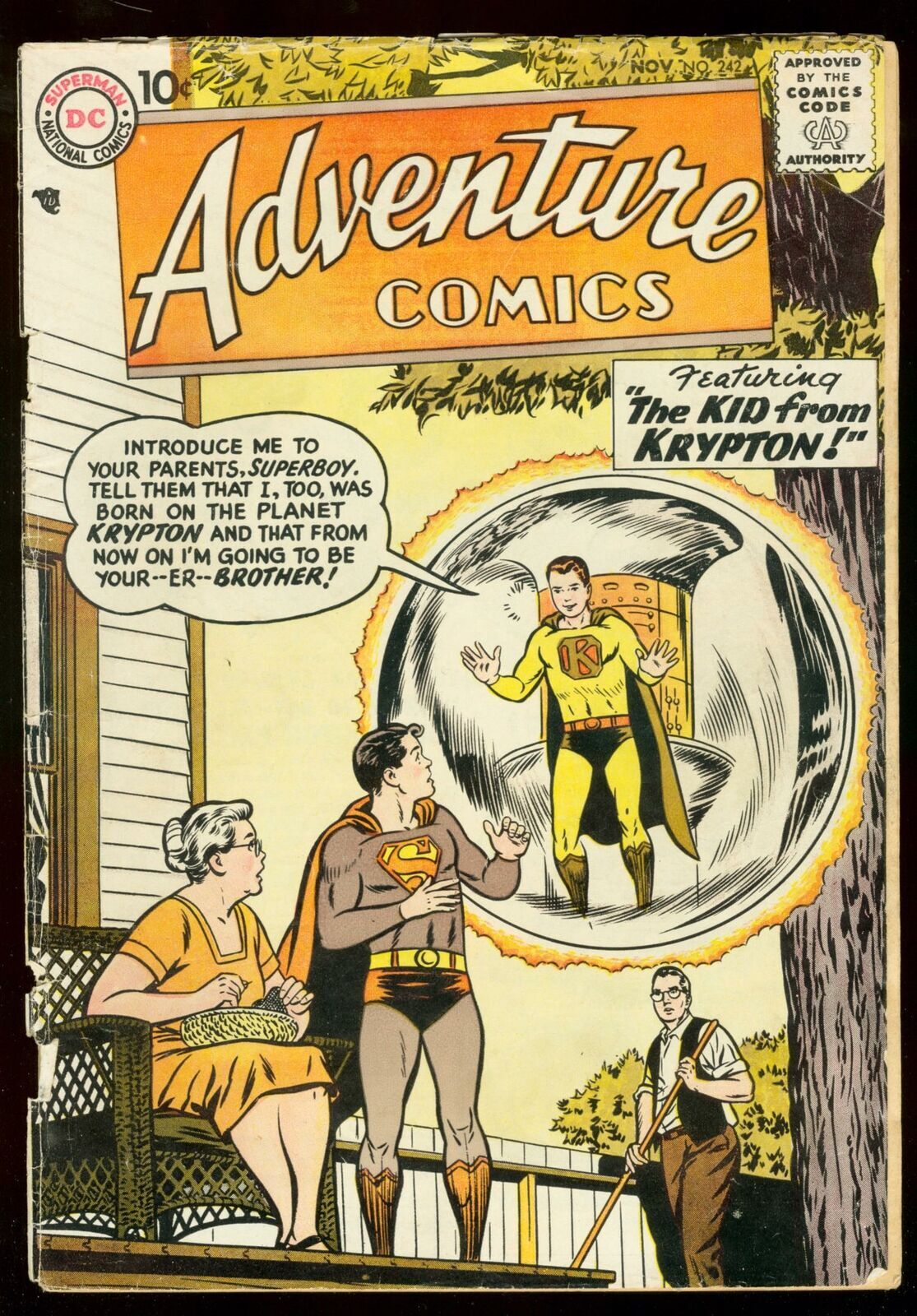 Adventure Comics #242 1957 KID From Krypton Superboy AQ FR | Comic ...