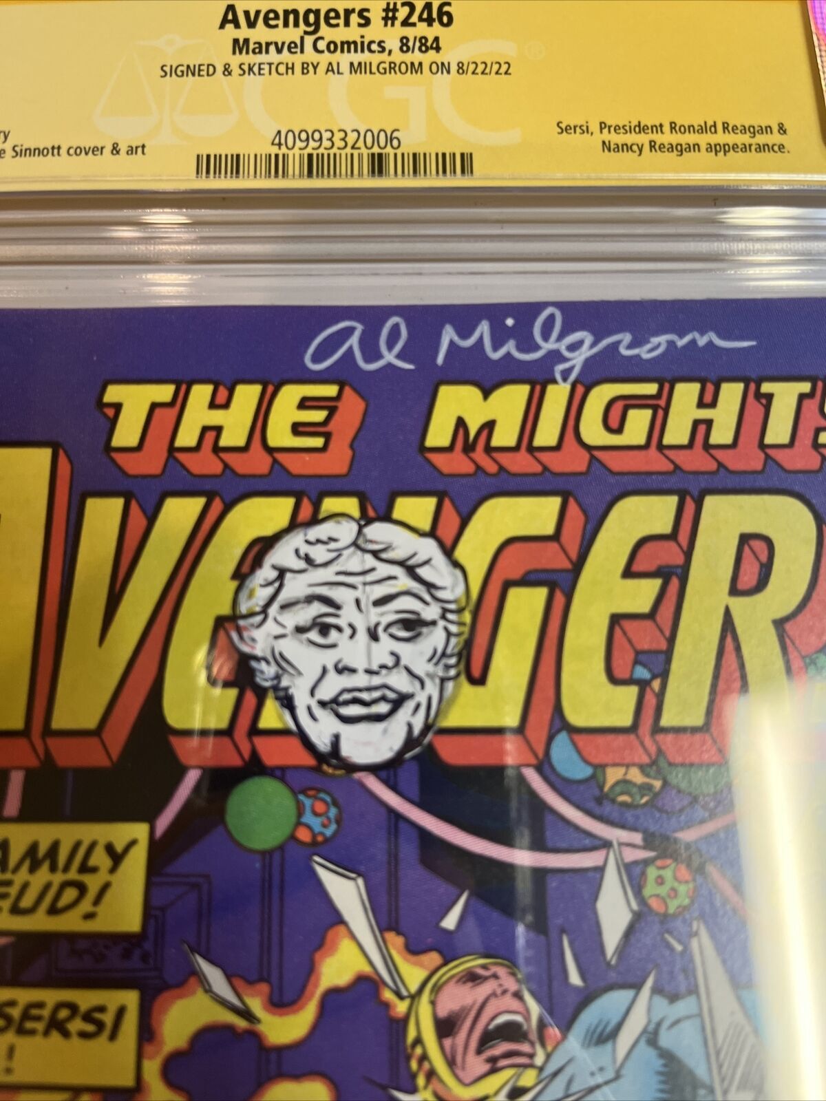 AVengers (1984) # 246 (CGC 9.8 SS) Signed Sketch (Starfox) Al Milgrom ...