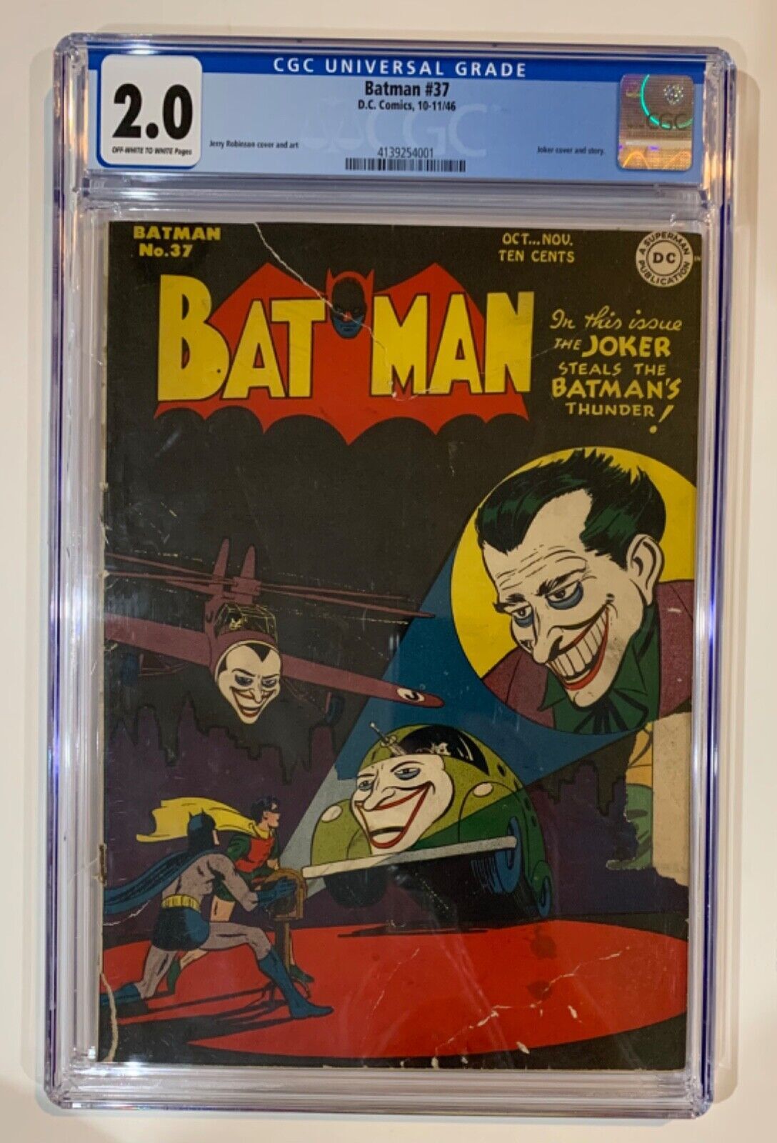 (1946) BATMAN #37 CGC 2.0 OW/WP! JOKER Cover & Story! Golden Age ...