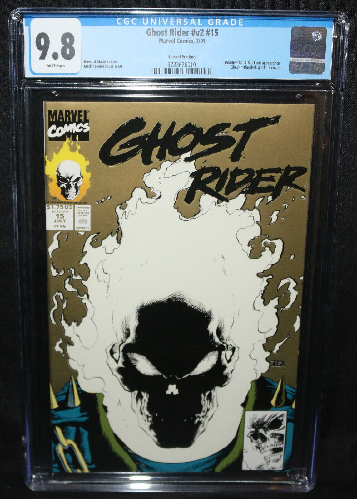 Ghost Rider #v2 #15 - 2nd Print Gold Glow in the Dark Cover CGC Grade 9 ...