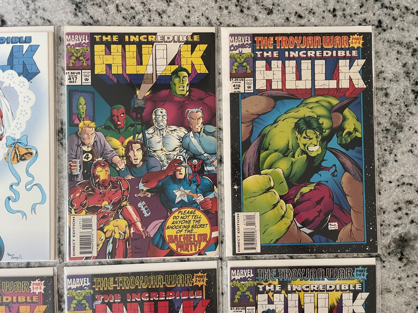6 Incredible Hulk Marvel Comic Books # 413 414 415 416 417 418 NM ...