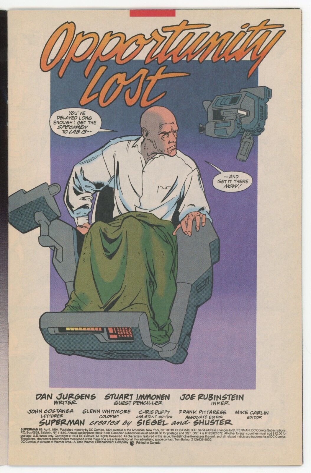 Superman 88 NM 9.2 DC 1994 Modern Age Dan Jurgens Bizarro Lex Luthor | Comic Books - Modern Age ...