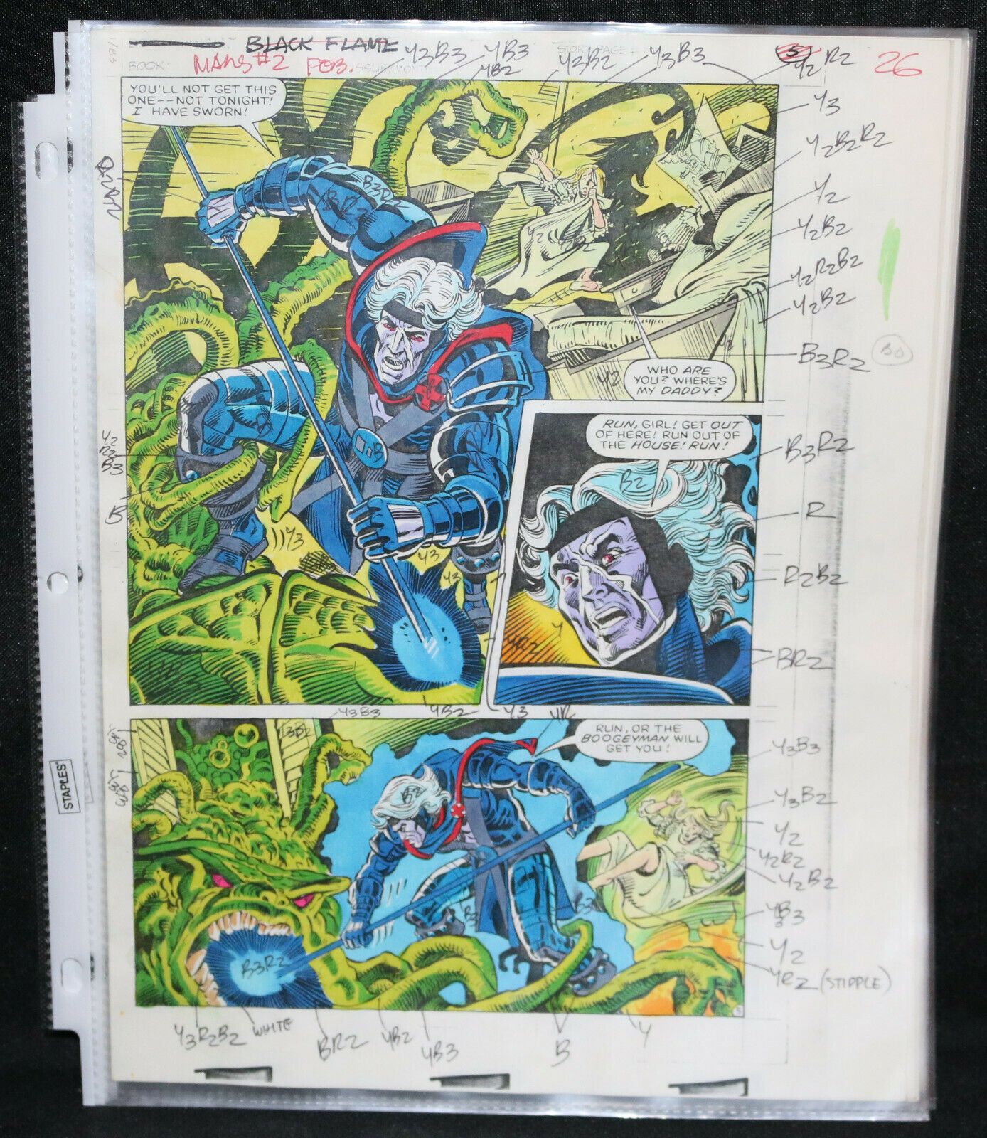 Mars #2 8pg Story Color Guide Art Black Flame 'Closet' - 1984 by Bruce ...