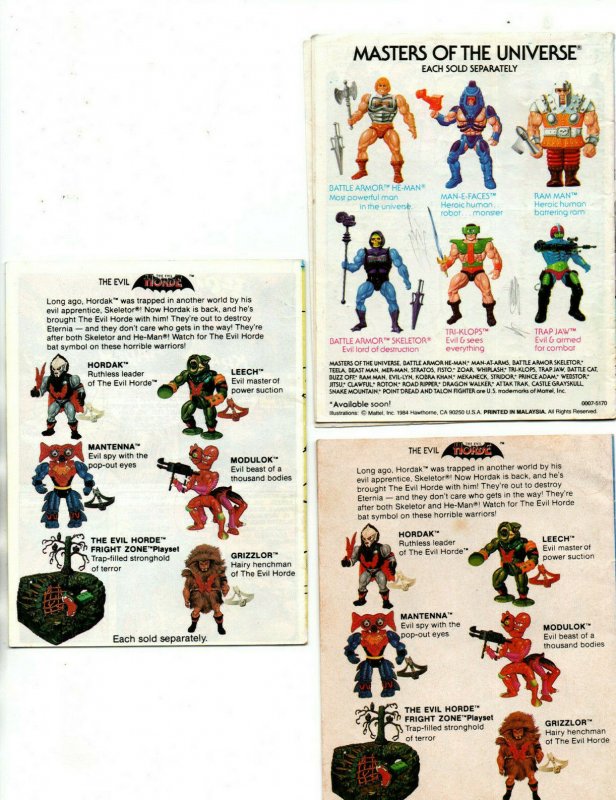 Masters Of The Universe (3) Mini Comics - He-Man - Stinkor Hordak Horde ...