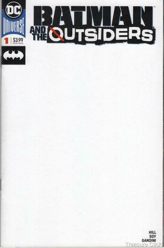DC COMICS # 1 Batman & The Outsiders Blank Variant F/B Cover Over Color ...