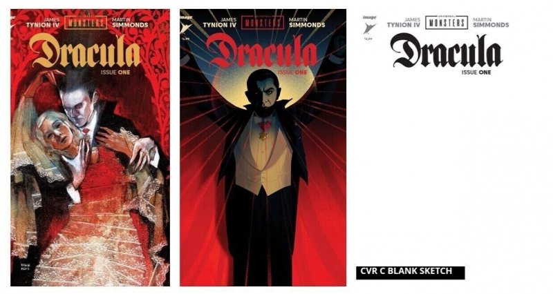 (2023) UNIVERSAL MONSTERS DRACULA #1 + Middleton + Blank Variant Cover ...