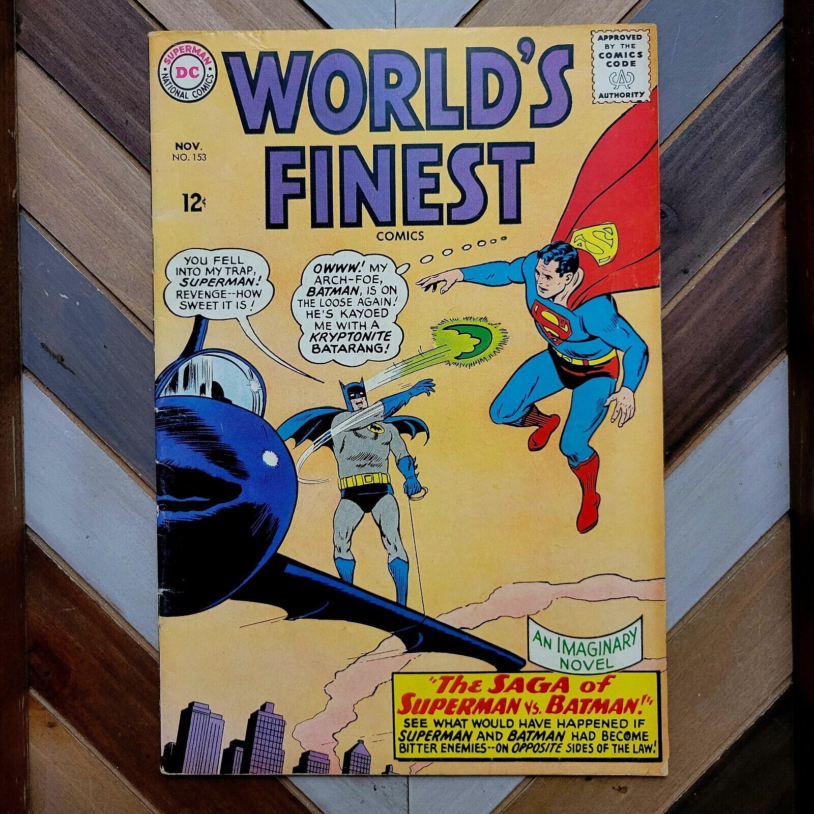 Worlds Finest #153 VG (DC 1965) the Slap Issue! Batman Robin Superman ...