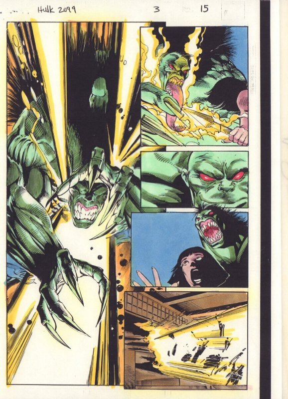 Hulk 2099 #3 p.15 Color Guide Art - 1995 - Signed | Comic Collectibles ...