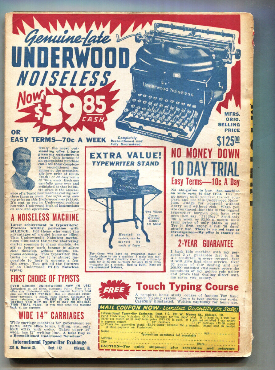 Mystery Magazine 3/1942-Weird menace abuse cover-Rare Pulp Magazine ...