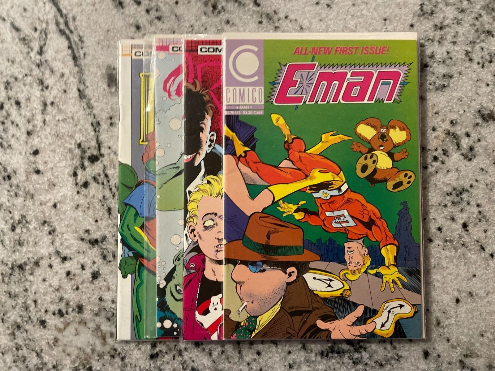 4 Comic Books E-Man #1 Elementals Special #1 Fathom #1 Fish Police #1 ...