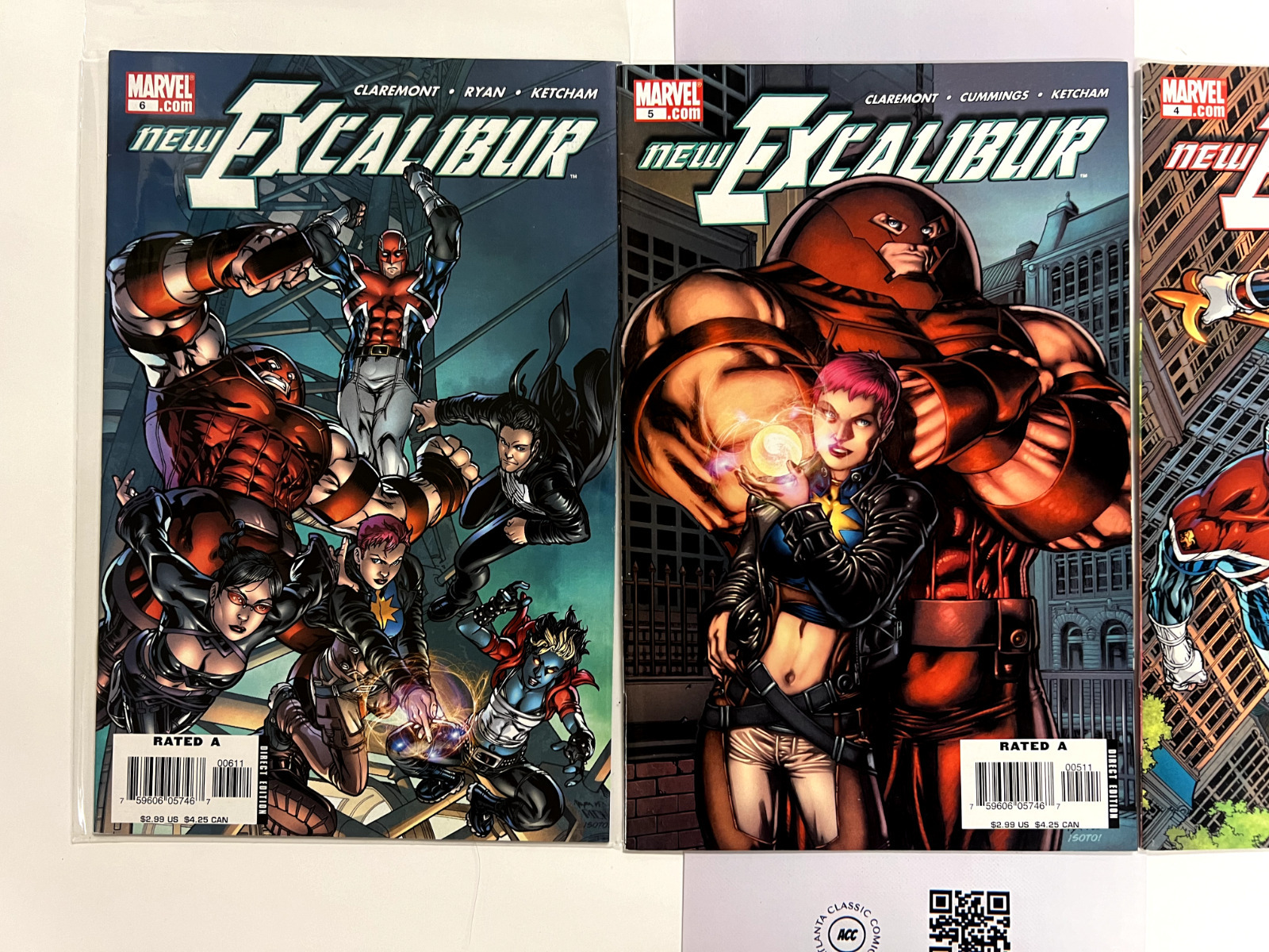 3 New Excalibur Marvel Comic Books # 4 5 6 Avengers Defenders Spiderman ...