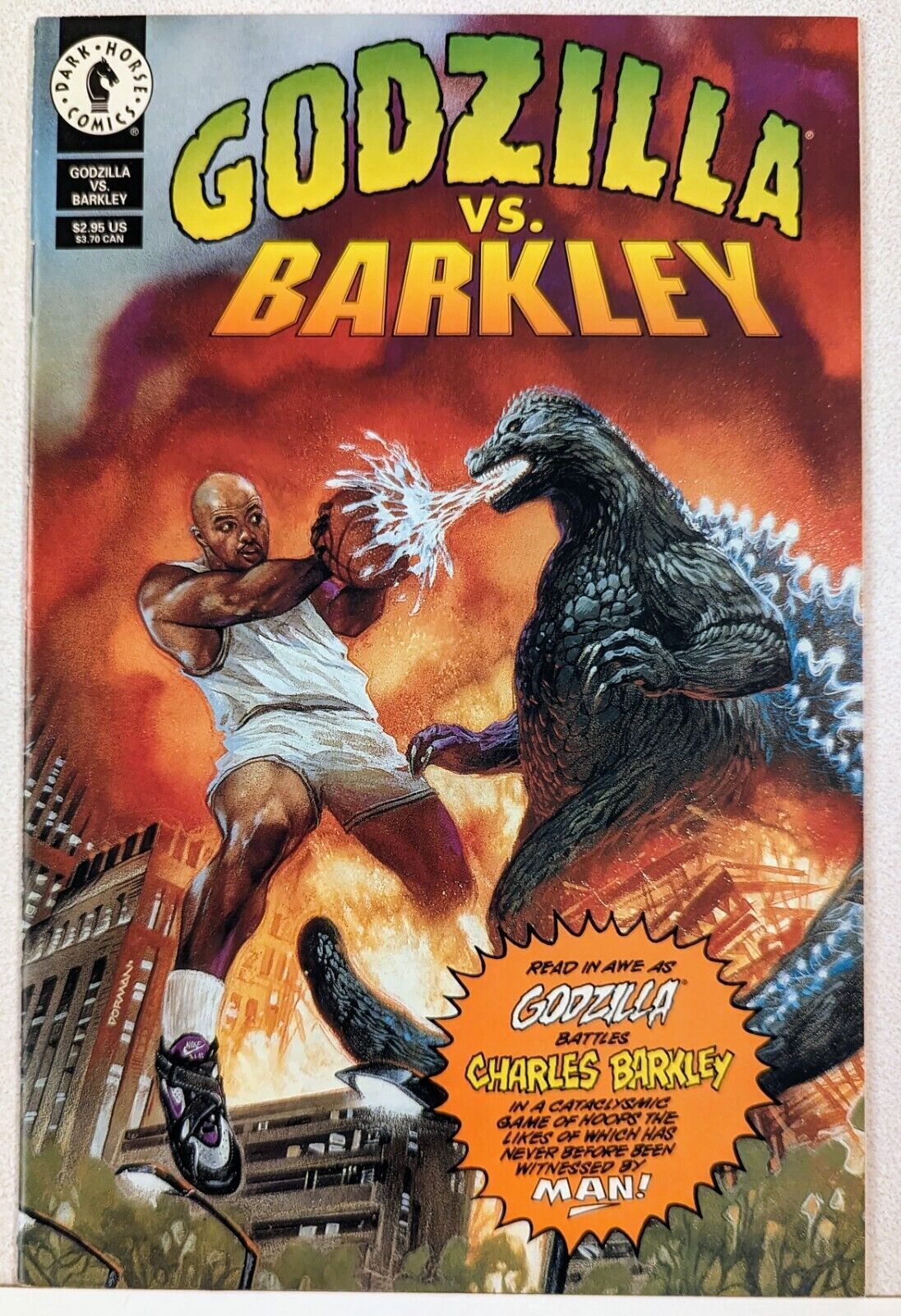 GODZILLA vs CHARLES BARKLEY Comic # 1 FN/VF 7.0 1993 Dark Horse RARE ...