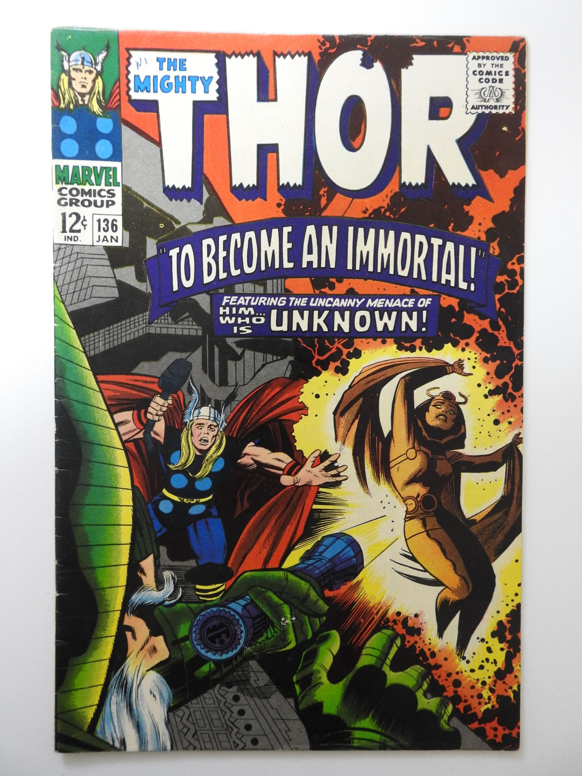 Thor #136 VG+ Condition moisture stain, ink fc | Comic Books - Silver ...