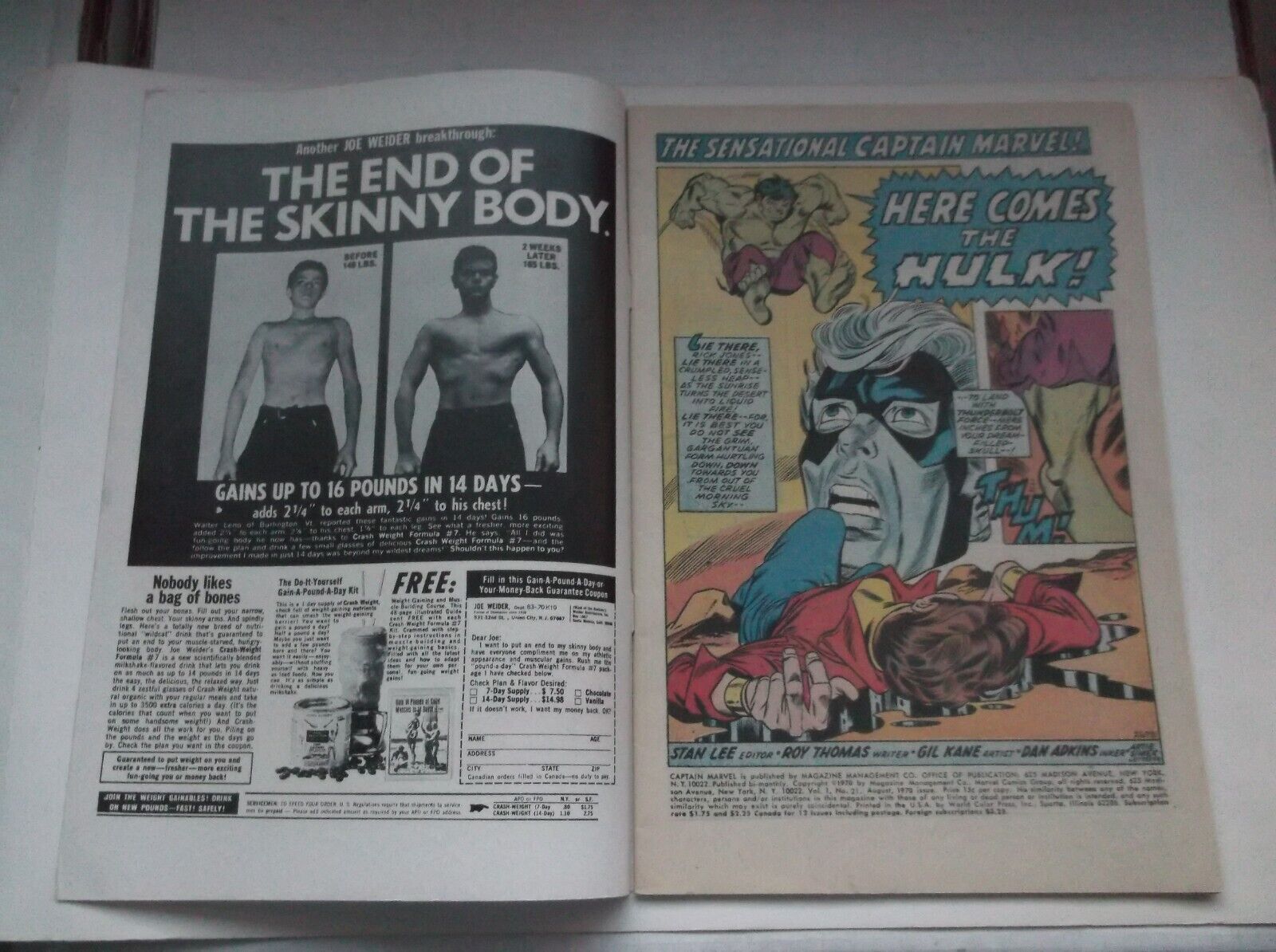 Marvel: Captain Marvel #21, Capt VS Musclehead, 1970, FN- (5.5 ...